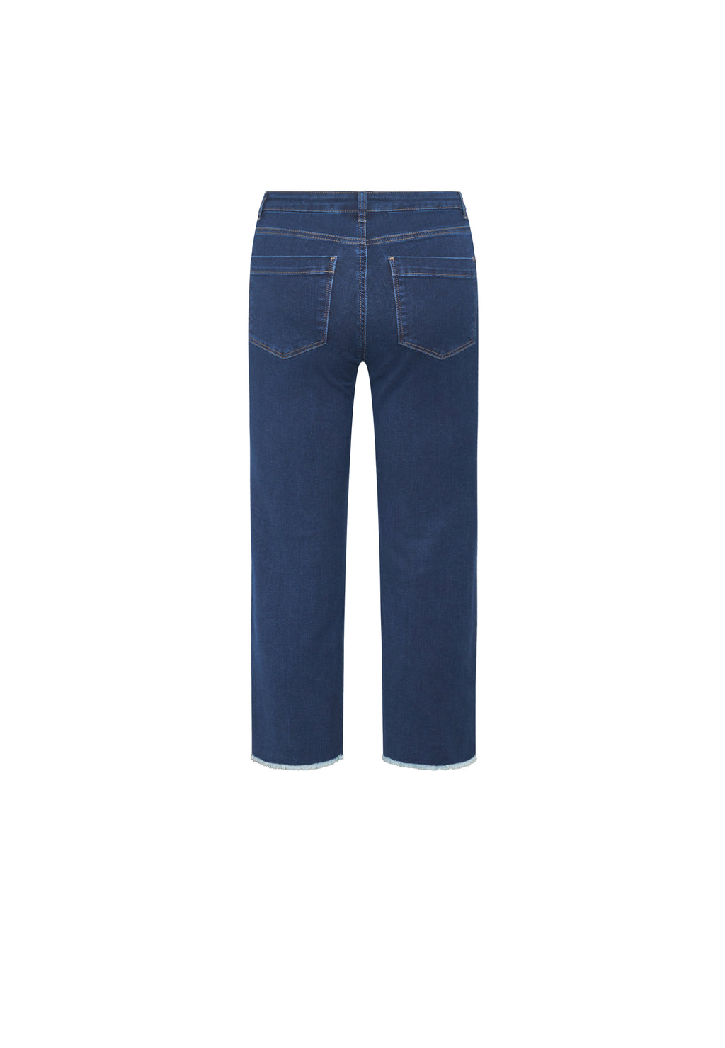 Amelia Raw Straight Cropped - Dark Blue Denim