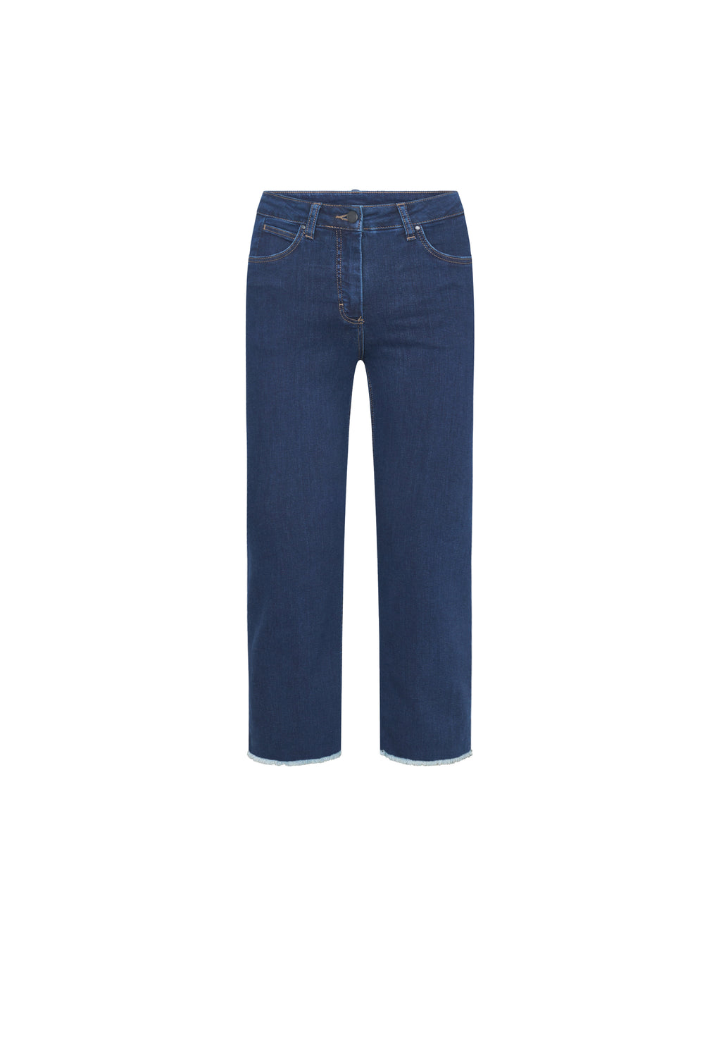 Amelia Raw Straight Cropped - Dark Blue Denim